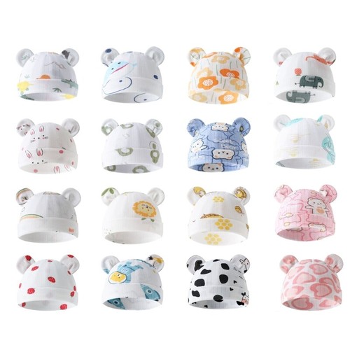 Baby Bonnet Caps Breathable Bear Ear Hat Baby Caps with Cute Pattern | eBay
