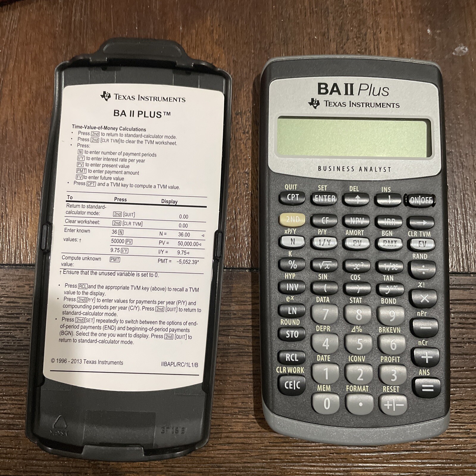 Texas Instruments BA II PLUS Financial Handheld Business Analyst ...