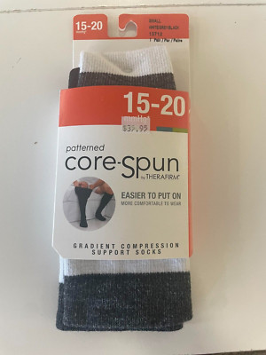 Core Spun Therafirm Patterned Compression Support Socks 15-20 mmHg ...