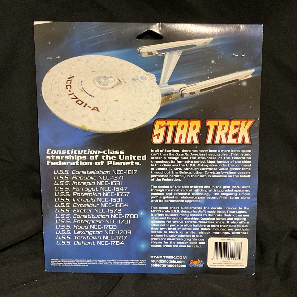 Star Trek U.S.S. Enterprise Supplemental Decal Sheet Model | eBay