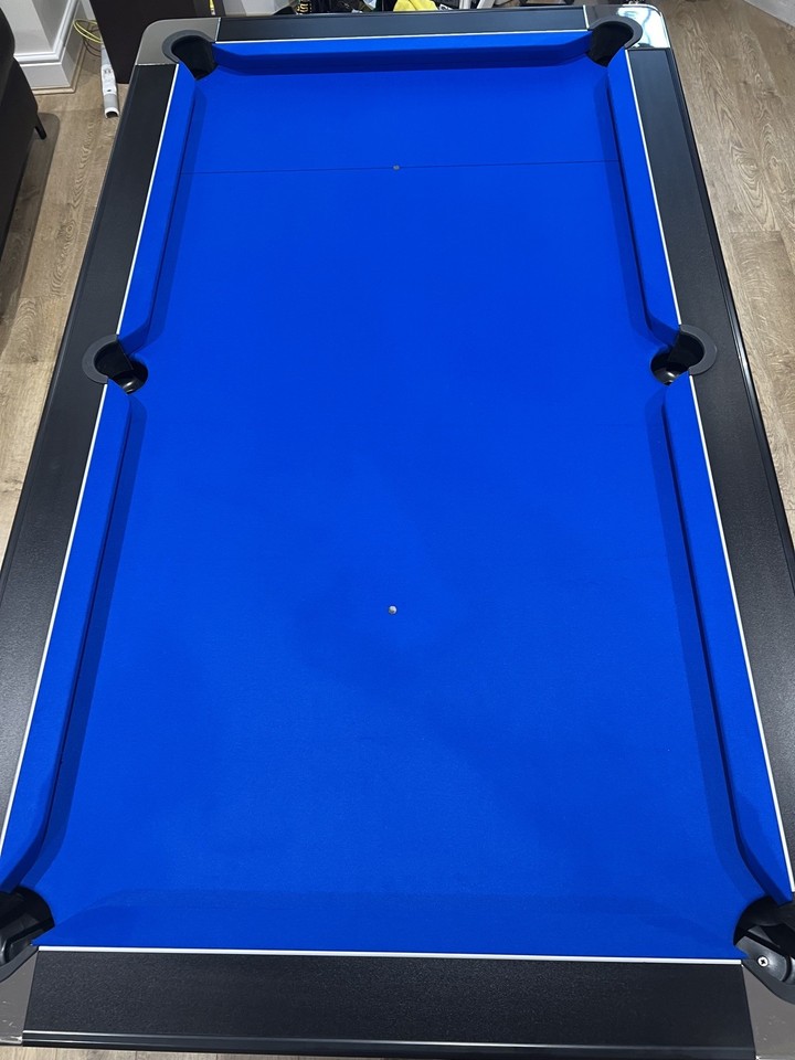 6ft x 3ft Black Ash with blue baize slate pool table | eBay UK