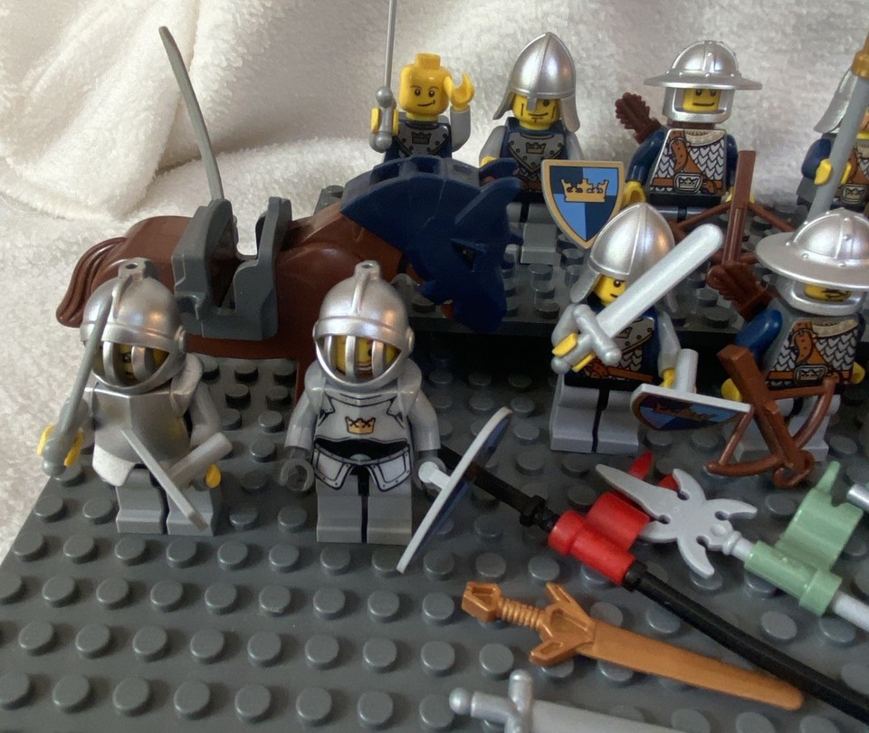 LEGO Minifigures Castle Fantasy era crown knights lot + shield weapons ...