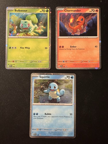 Pokémon 151 Promo Bulbasaur Charmander Squirtle SVP 046 047 048 Kanto ...