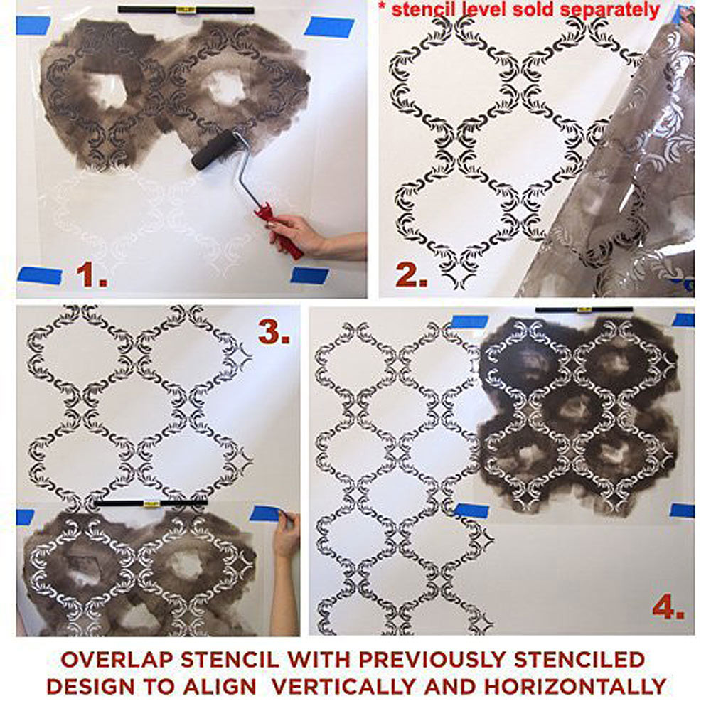 Chelsea Allover Wall Stencil - Size: Small - Sturdy Reusable DIY Wall ...