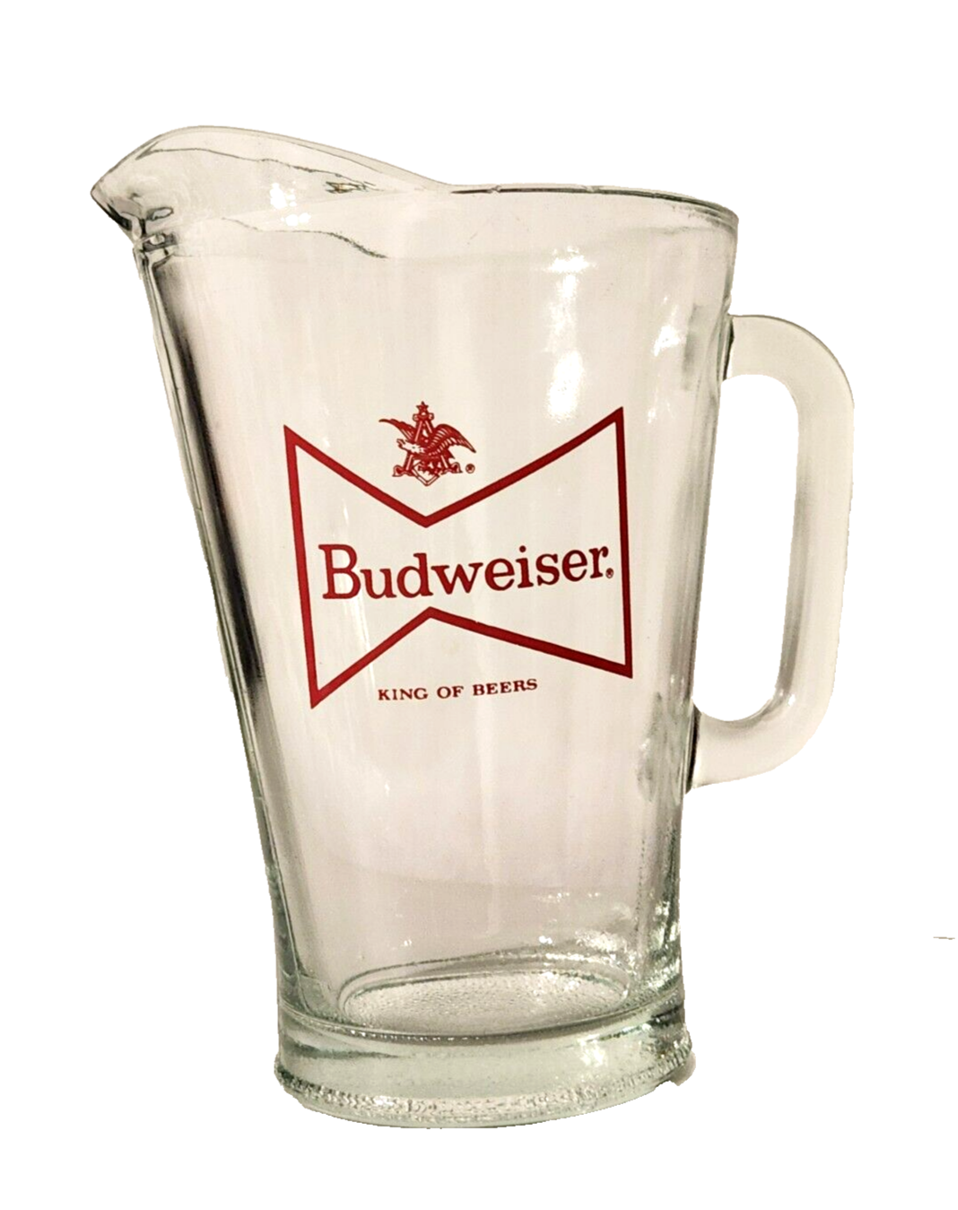 Vintage Budweiser "Bud King of Beers" Heavy Glass Beer Pitcher 9"H ...