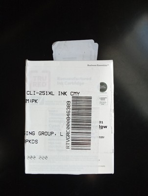 Staples Canon CLI-251XL 3-Cartridge Color Ink Set CMY New Cyan Magenta ...