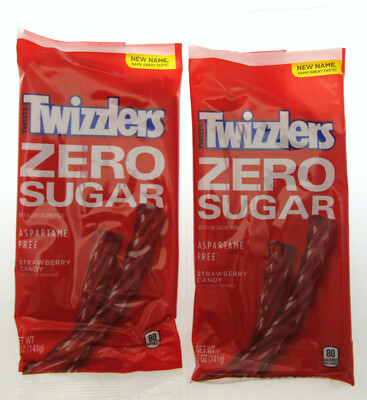 Twizzlers ~ Zero Sugar ~ Strawberry Twists Candy Licorice 5oz bag ~ Lot ...