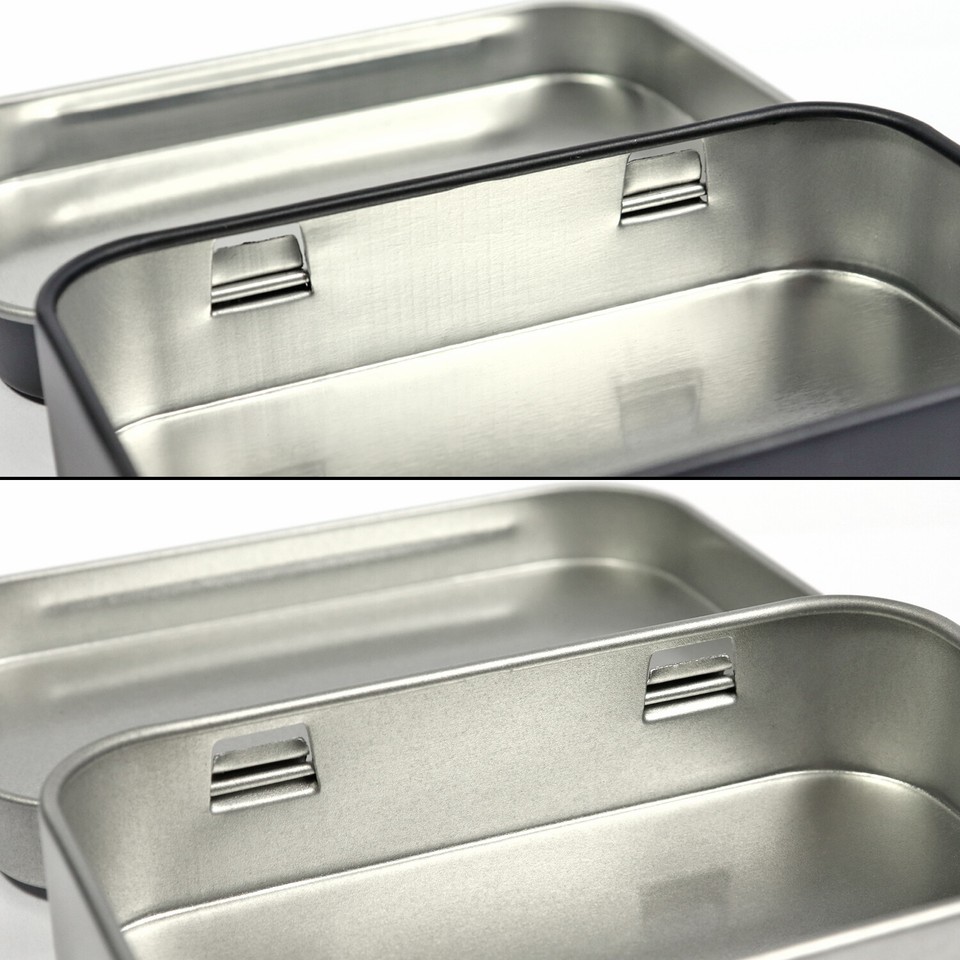 Metal Rectangular Empty Hinged Tins Box Containers 3.75 x 2.45 x 0.8 ...