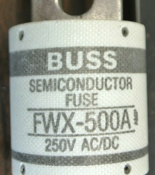 COOPER-BUSSMANN FWX-500A SEMICONDUCTOR FUSE / 250V / 500A / NEW SURPLUS ...