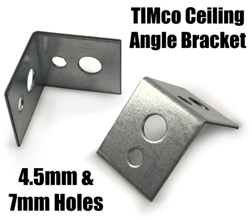 TIMco 25mm x 22mm x 1mm Ceiling Angle Bracket Suspended Fixing 4.5mm ...