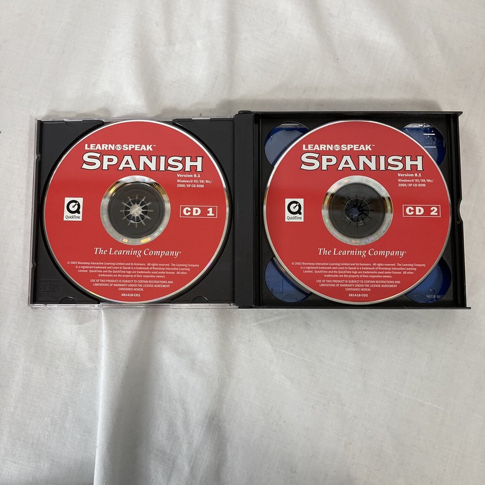 Learn to Speak Spanish Version 8.1 The Learning Company 4 CD ROM ...