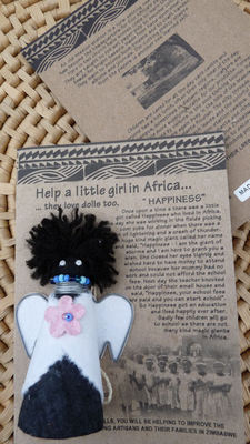 African Ethnic Doll Handmade Paper Zimbabwe Ornament Fair Trade ...