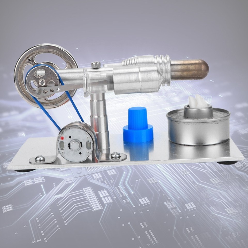 Silver T Shape Hot Air Stirling Engine Micro Generator Mini Steam ...