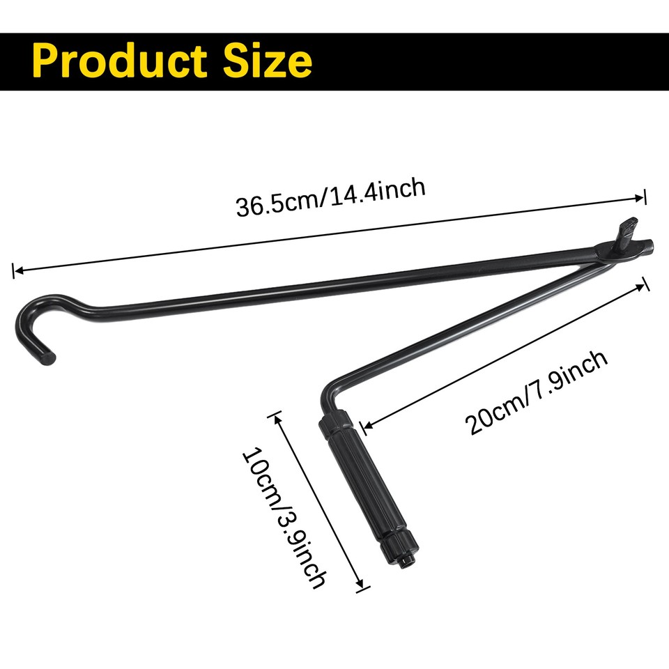 Car Scissor Crank Folding Jack Lever Handle Lift Rod Tire Wheel Lug ...