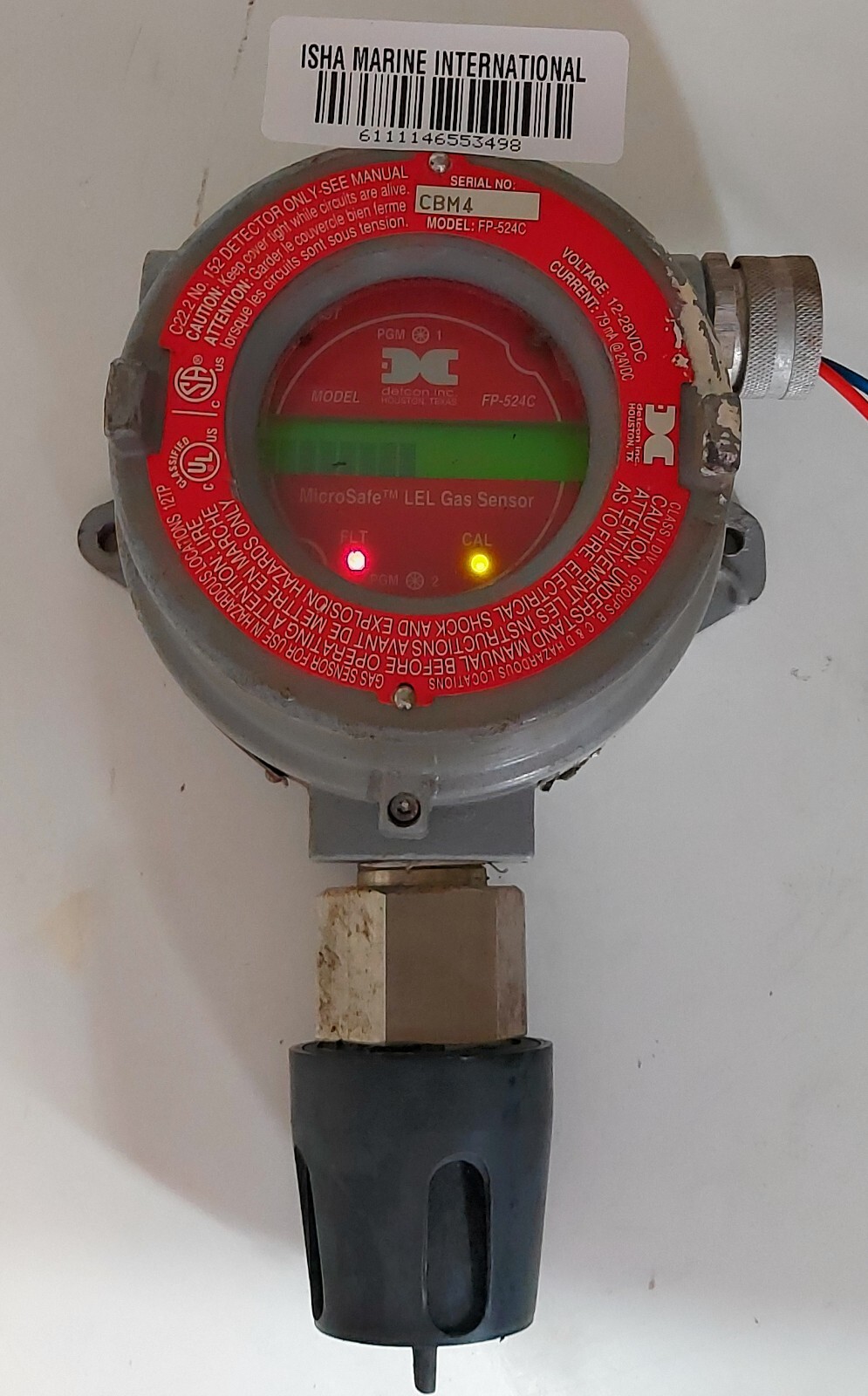 DETCON INC FP-524C MICROSAFE LEL GAS SENSOR CBM4 GAS DETECTOR FP524C | eBay