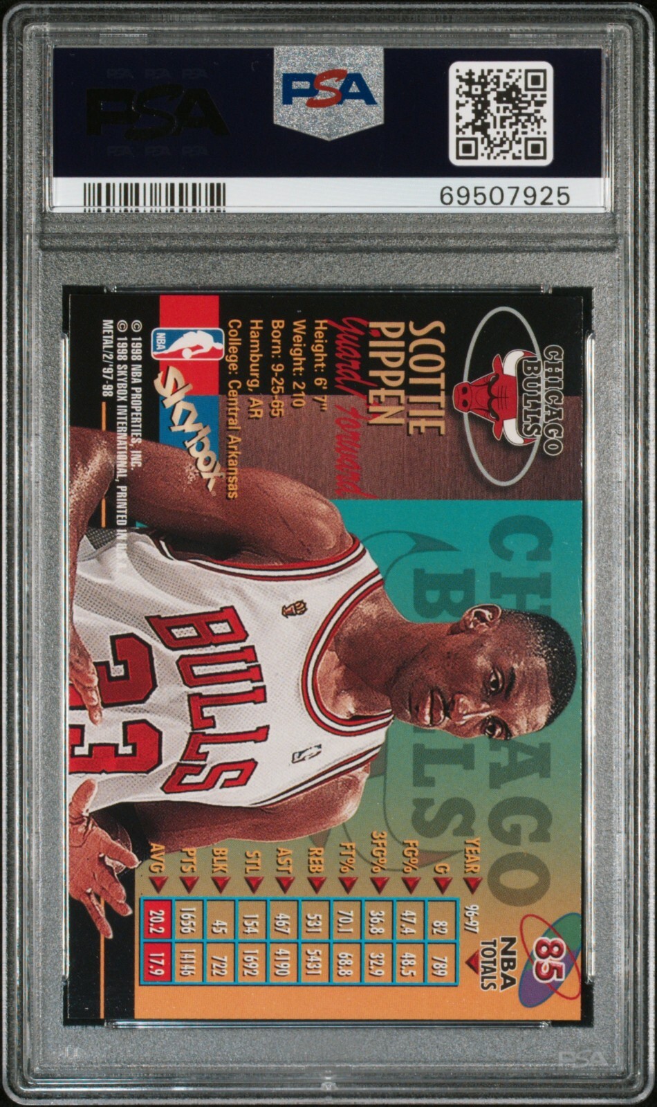 1997 Metal Universe Championship #85 Scottie Pippen PSA 8 Chicago Bulls ...