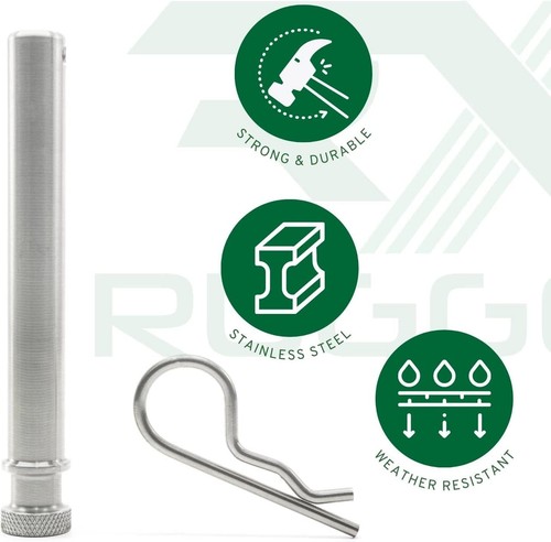 RuggedXL Stainless Steel Hitch Pins & Clips for 2" & 2.5" Tow & Stow ...