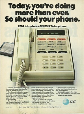 1983 AT&T Genesis Telesystem vintage Print Ad 80's Telephone ...