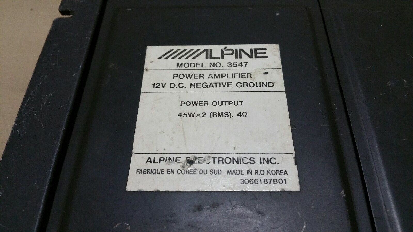 Alpine 3547 Bridgeable 2 CH Car Power Amplifier Old School tested duo-B ...