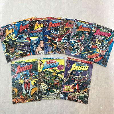 Legend of the Shield Impact Comics DC 1991 1 - 10 great shape | eBay