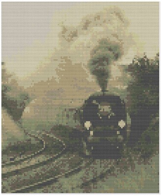Cross Stitch Pattern by Florashell - Golden Arrow Steam Train | eBay
