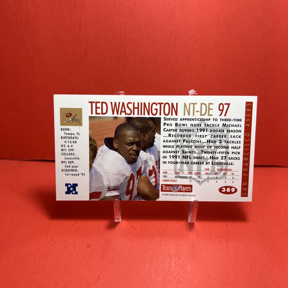 1992 GameDay Ted Washington #369 VG | eBay