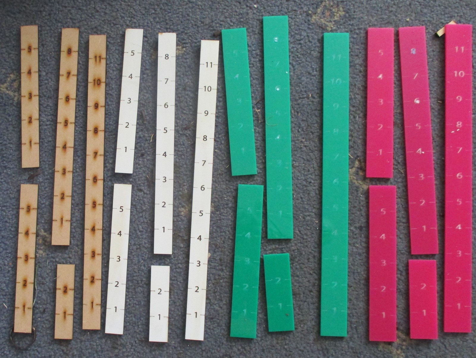 4 Wargame Rulers Measuring Sticks in MDf, oak and Acrylic AOS Warhammer ...