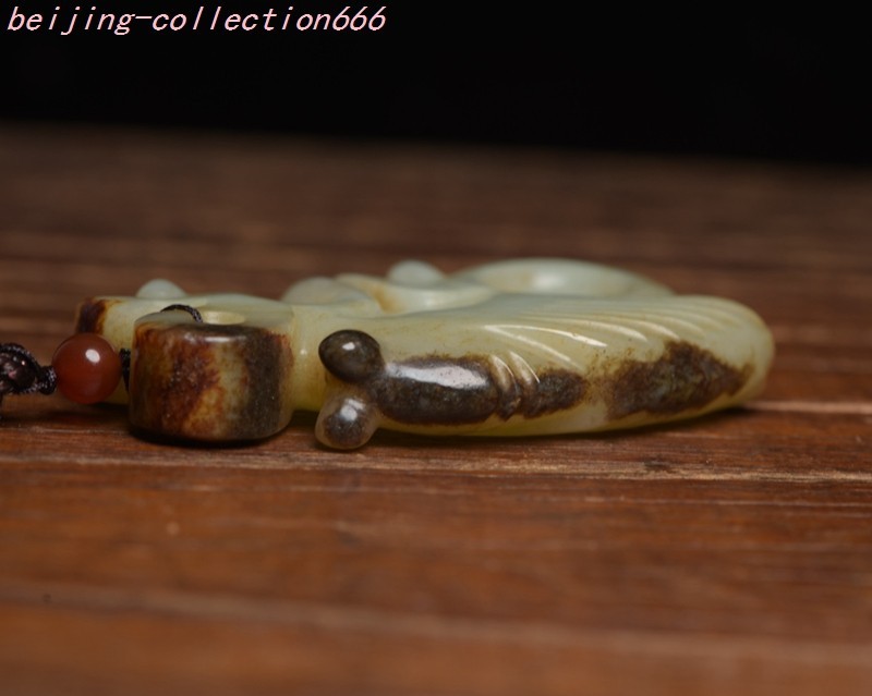 3"China Ancient hetian jade Carved Feng shui Wealth Pig Dragon Pendant ...