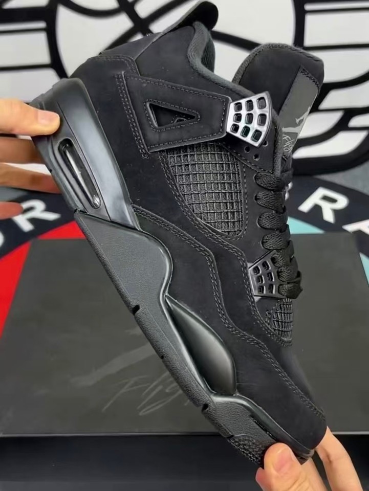 Nike Air Jordan 4 "Black Cat" Men's Mid Top Retro Basketball Shoes ...