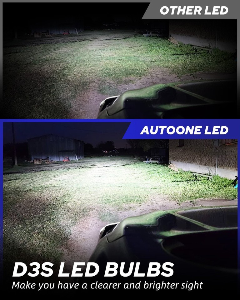 AUTOONE 10S D3S LED Fog Light Bulbs 6500K Super Bright Lamps | eBay
