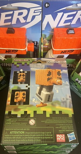 Minecraft Snow Golem Mini NERF Blaster With 2 Elite Soft Darts Bullets ...