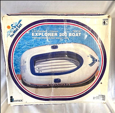 Vintage Intex The Wet Set Inflatable Two Person Explorer 200 Boat 1995 ...