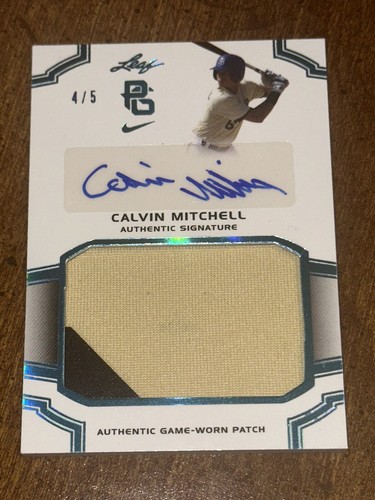 CALVIN 'CAL' MITCHELL 2016 Leaf Perfect Game Autograph Jersey Patch #4/ ...