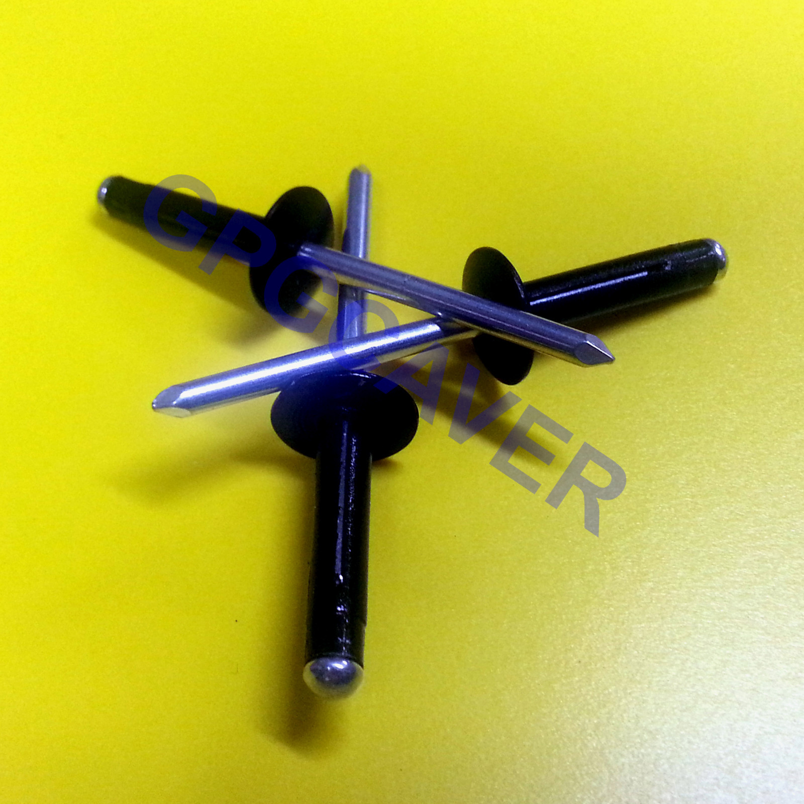 Exploding Tri-Fold Large Head BLACK Racing Pop Rivet 50pc 3/16 Aluminum ...