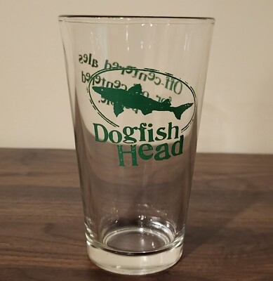 Dogfish Head Shark IPA Craft Beer Pint Glass Green | eBay