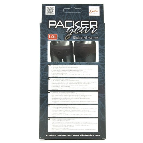 Packer Gear Black Brief Strap On Harness L/XL, Adult Couple Kinky Sex ...