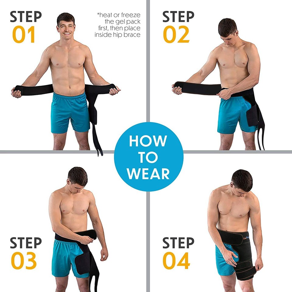 Hip Compression Brace Gel Ice Hot Cold Pack Groin Wrap Support for ...