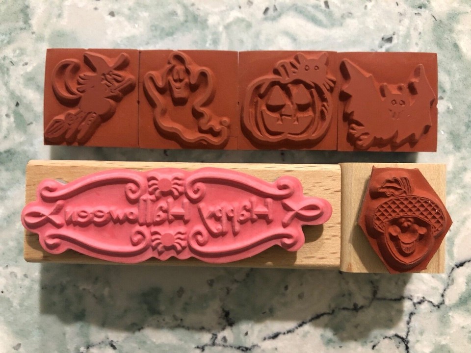Fall Rubber Stamps Stampin Up 1999 Acorn Studio G Happy Halloween Bonus ...