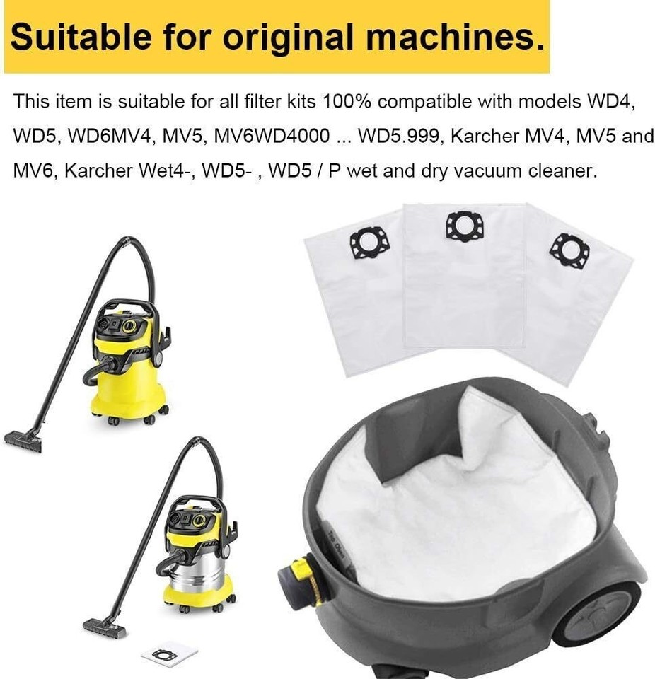 10/20X fit Karcher WD2 PLUS WD3 KWD1 KWD3 WD3 Wet & Dry Fleece Cloth ...