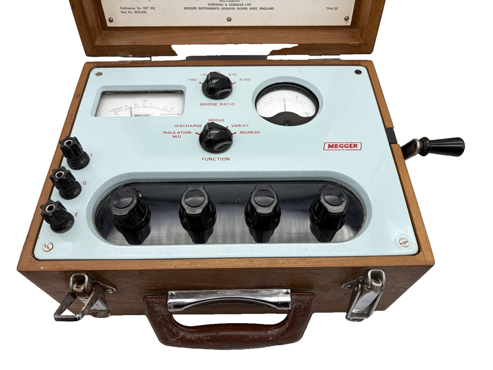 Vintage Bridge Megger BR3 Resistance Testing Set Evershed & Vignoles ...