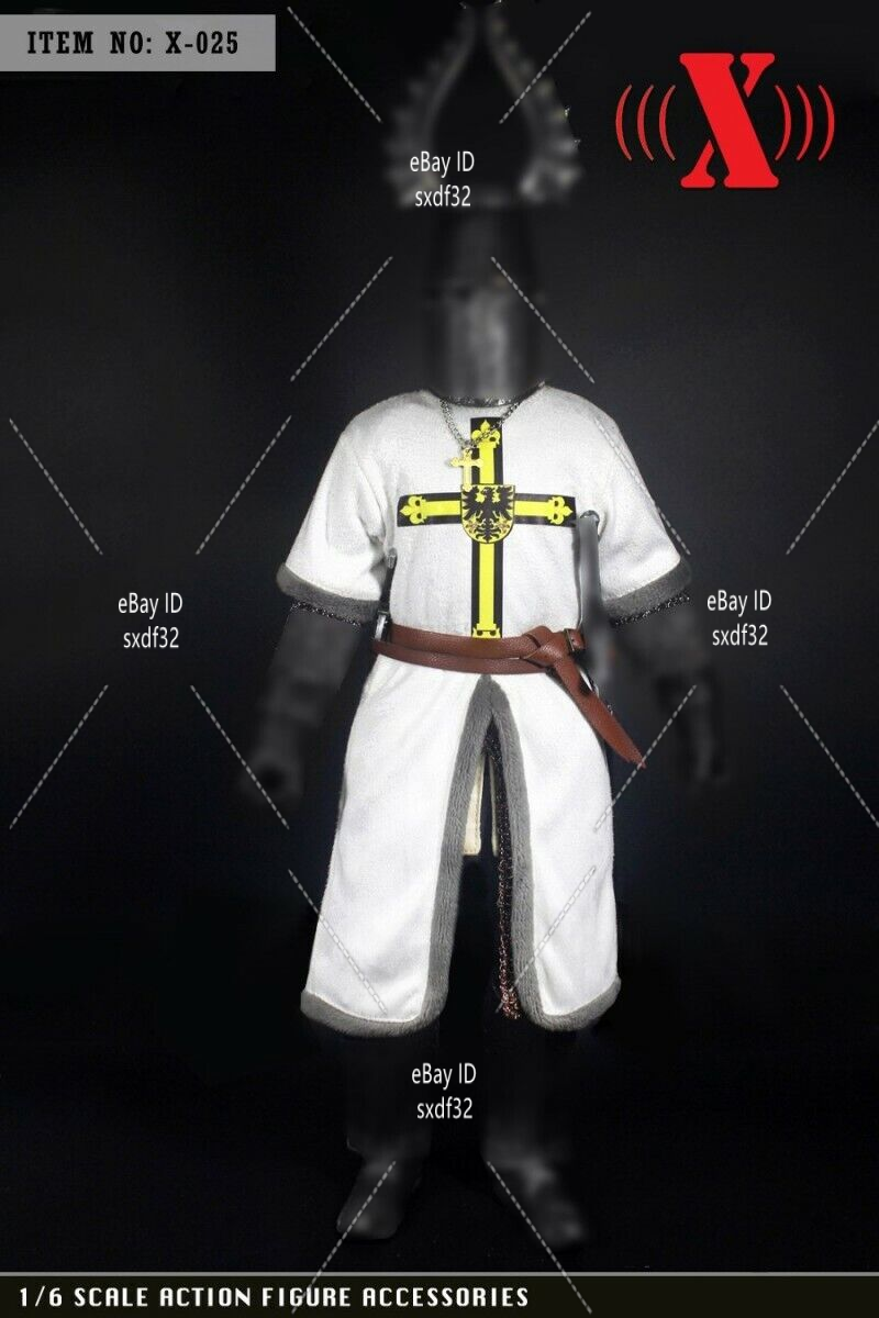 X-TOYS X-025 1/6 Male Europe Medieval Knight Robe Clothing Suit Fit 12 ...