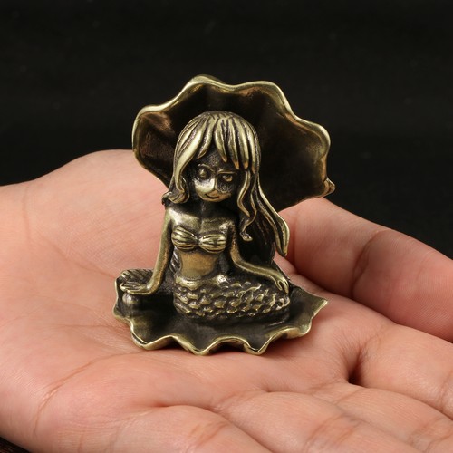 Solid Brass Mermaid Figurine Small Statue Home Ornament Figurines ...