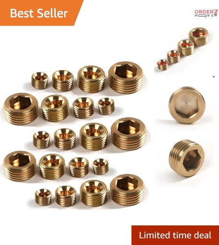 Versatile 20-Piece Brass Hex Drive Pipe Plug Set for All Your Sealing ...