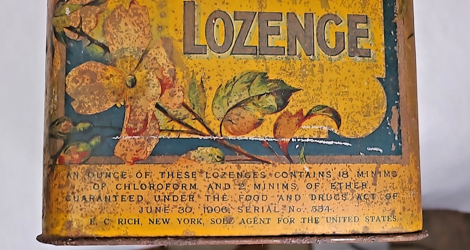 1900s Gibson's Linseed Liquorice & Chlorodyne Cough Lozenge Litho Tin ...