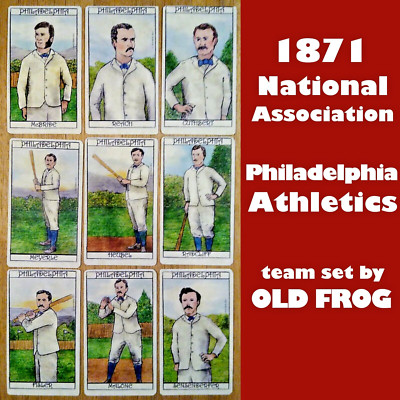 Old Frog 1871 Philadelphia Athletics 9 card set National Association ...