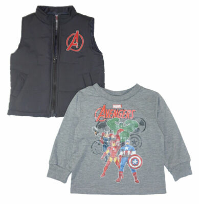 Marvel Toddler Boys Avengers Vest & L/S Top Set Size 2T 3T | eBay