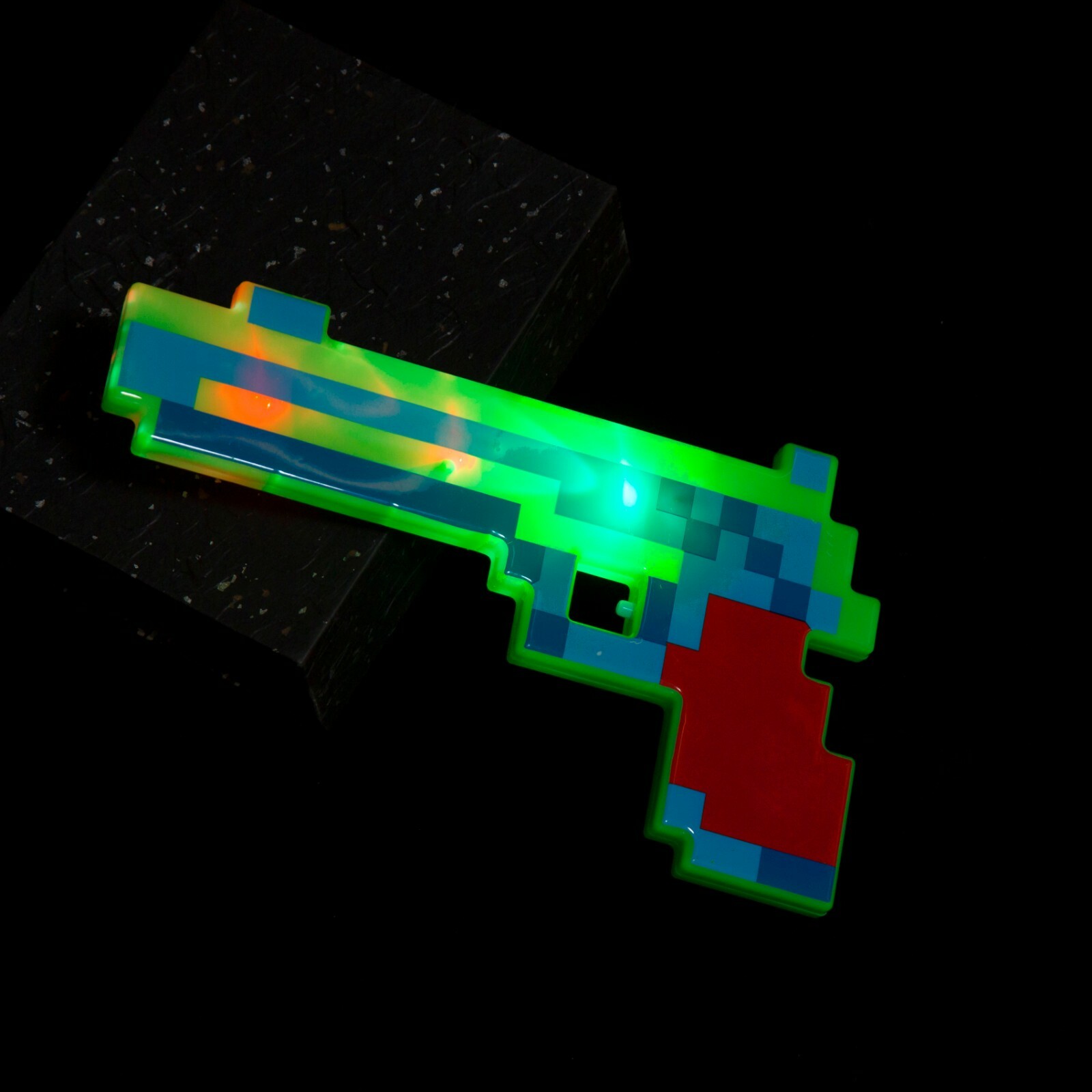 LED Light Up Pixel Toy Gun for Boys and Girls Blue/Red/Green 8 Bit ...