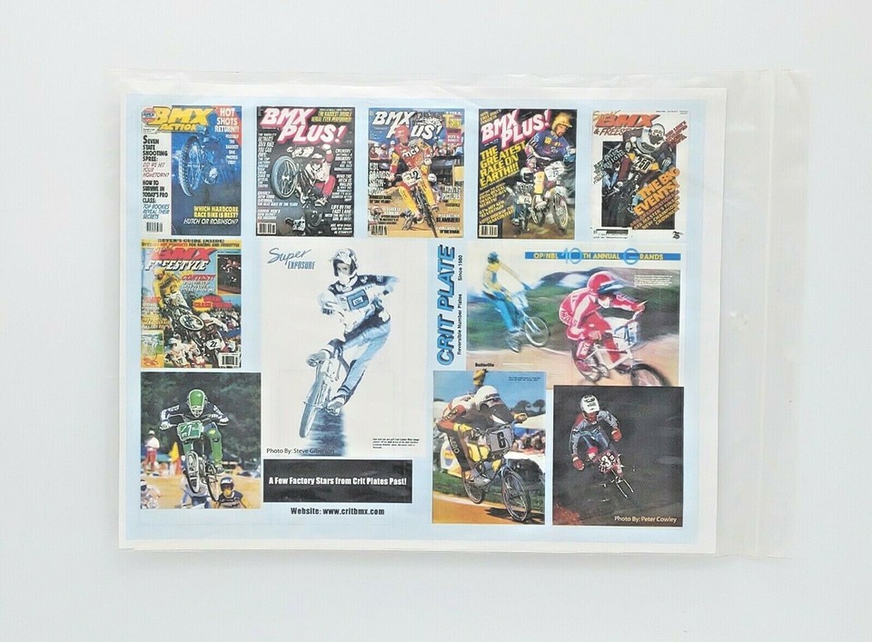 NOS Vintage Crit BMX Number Plate Stickers Mid School | eBay