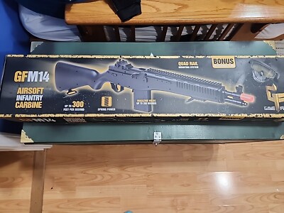 Crosman Game Face GFASM14B M14 Spring-Powered Infantry Carbine Airsoft ...