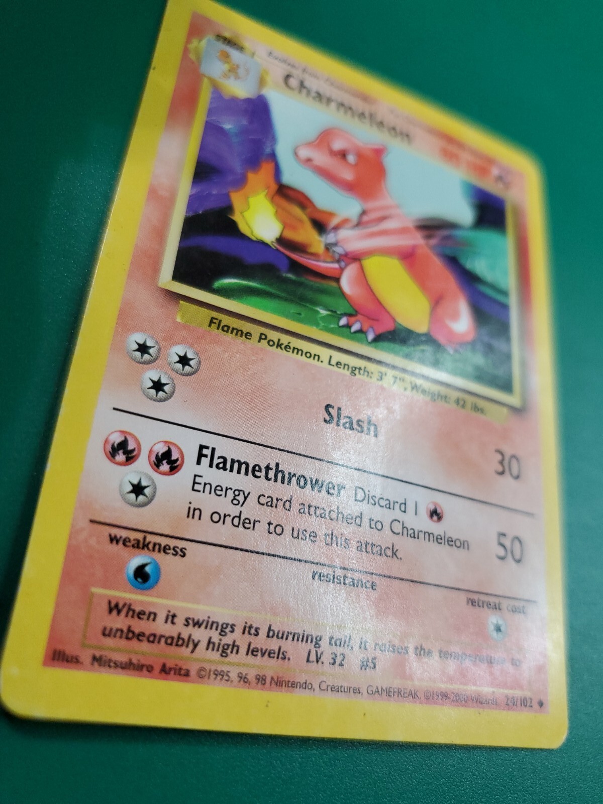 Pokémon TCG Original Charmeleon Base Set 24/102 Unlimited Uncommon card ...